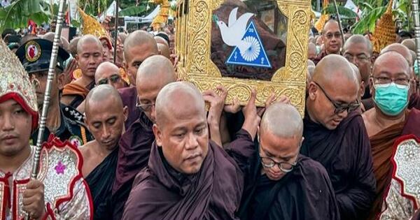 Monk's final journey: Mourners, fireworks mark funeral amidst junta apology