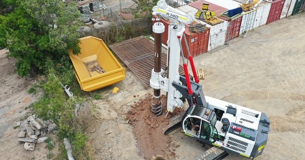 TerraQuip's first IMT A140 low headroom bored pile conversion in Australia