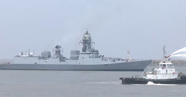 INS Surat makes maiden visit to Hazira Port on Gujarat Foundation Day
