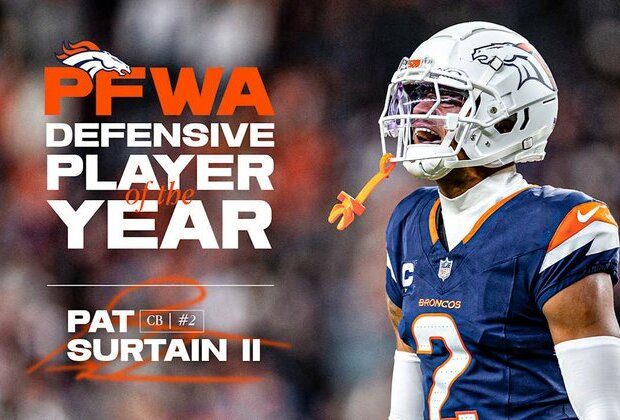CB Pat Surtain II named 2024 PFWA Defensive Player of the Year