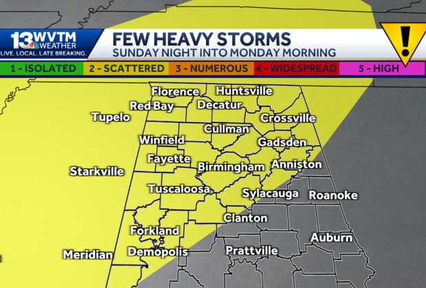 Alabama weather Forecastze on Friday, storms late weekend