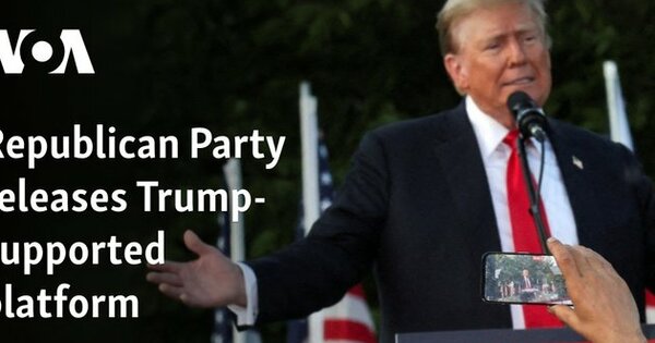 Republican Party releases Trump-supported platform