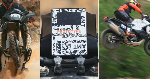 Upcoming KTM ADV Motorcycle With AMT Gearbox Teased Off-roading