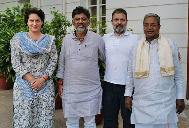 Siddaramaiah, DK Shivakumar meet Rahul, Priyanka Gandhi in Delhi ahead of swearing-in ceremony