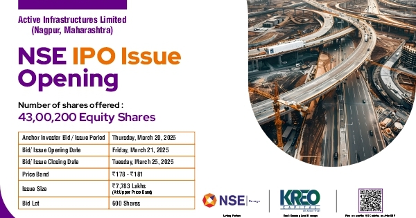 Active Infrastructures Limited Announces IPO on NSE EMERGE, Marking a ...