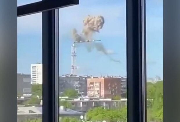 Russian military destroy massive TV tower in Ukraine