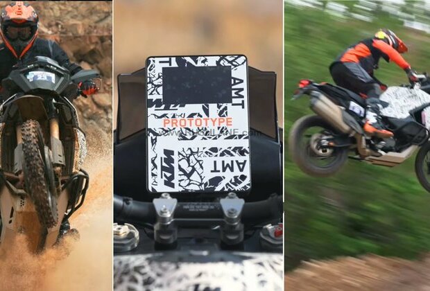 Upcoming KTM ADV Motorcycle With AMT Gearbox Teased Off-roading