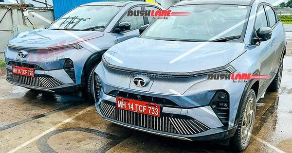 Tata Curvv EV Blue Colour Spied Undisguised Ahead Of Launch