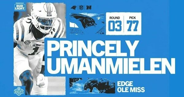 Panthers select edge rusher Princely Umanmielen at No. 77 overall