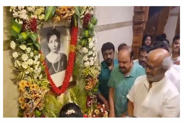 Rajinikanth pays floral tribute to Jayalalithaa on her 77th birth ...