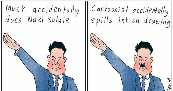 CARTOONS: Elon Musk waves away dodgy salute