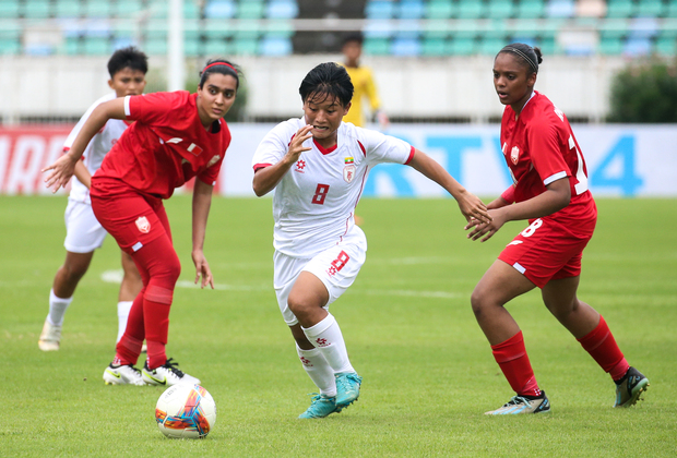 (SP)MYANMAR-YANGON-FOOTBALL-AFC WOMEN'S ASIAN CUP QUALIFIERS-MYANMAR VS BAHRAIN