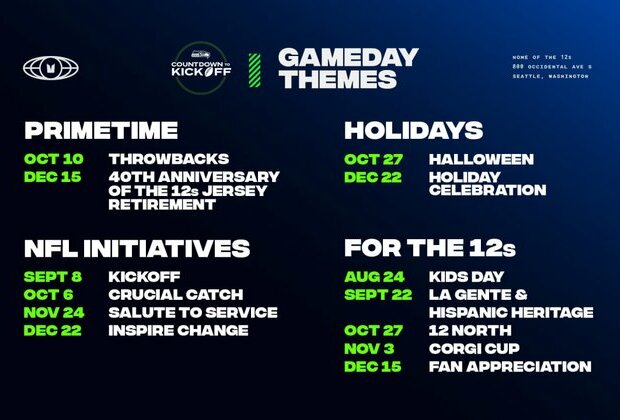 Seattle Seahawks Announce Themes for 2024 Home Games