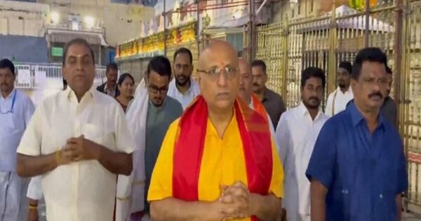 Telangana Guv CP Radhakrishnan pays obeisance at Lord Venkateswara ...