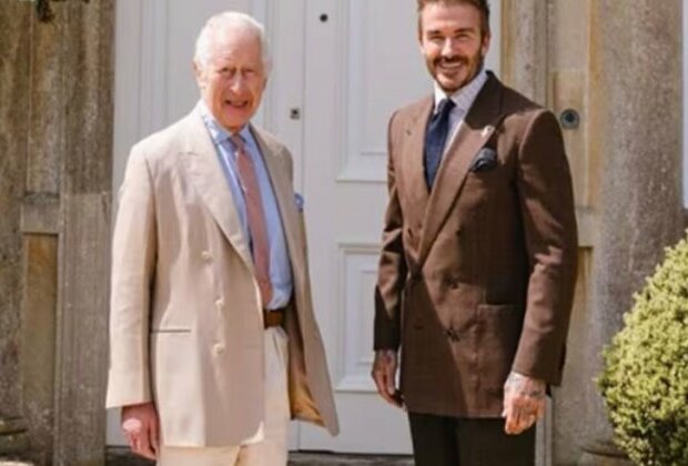 David Beckham exchanges beekeeping tips with King Charles