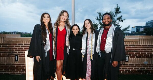 Nicole Tepper delivers address, as first Tepper Scholars graduate