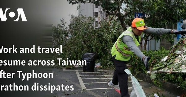 Work and travel resume across Taiwan after Typhoon Krathon dissipates