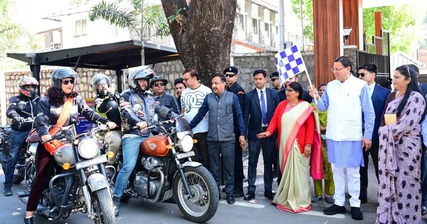 CM Dhami flags off 'Drugs Free Uttarakhand' bike rally in Dehradun
