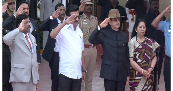 R-Day: TN Governor RN Ravi unfurls National Flag in Chennai, CM MK ...