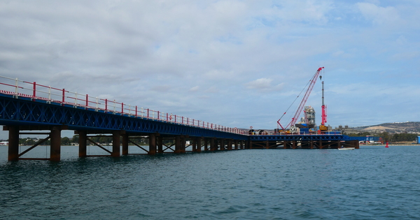TUNISIA-BIZERTE BRIDGE-CONSTRUCTION