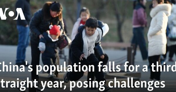 China's population falls for a third straight year, posing challenges