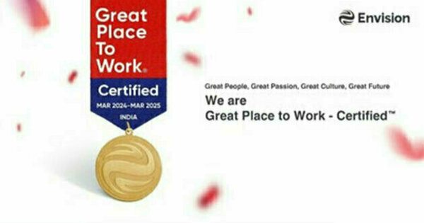 Envision Energy India Earned "Great Place to Work" certification in 2024