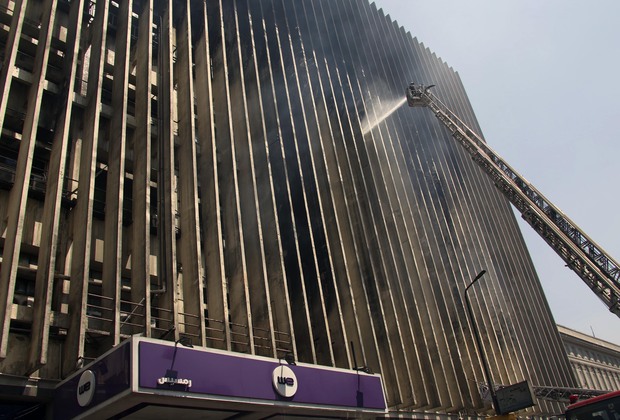 EGYPT-CAIRO-TELECOMMUNICATION BUILDING-FIRE-AFTERMATH