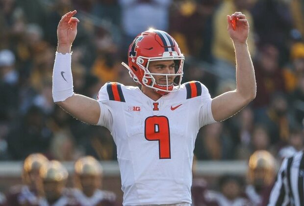 Illinois QB Luke Altmyer (head) cleared, to start vs. No. 16 Iowa