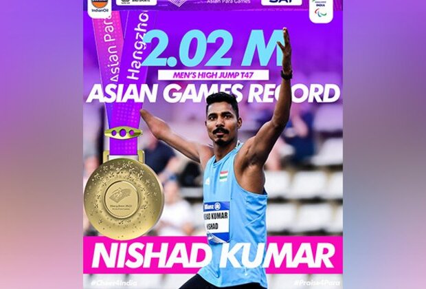 Asian Para Games: Nishad Kumar bags gold medal in Men's High Jump T47 Final