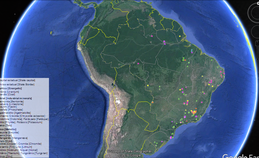 Mapa das maiores minas do país está disponível para download