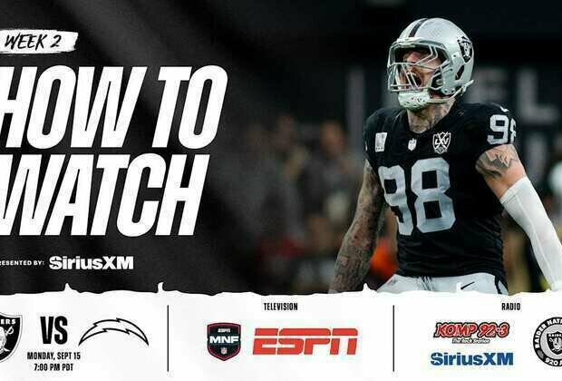 How to watch, listen to and livestream Raiders vs. Chargers