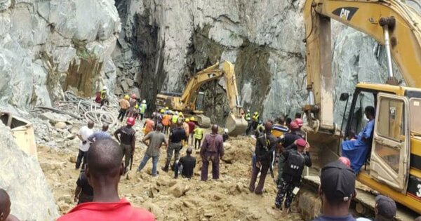 Dozens of Nigerian miners remain trapped after illegal mine collapse