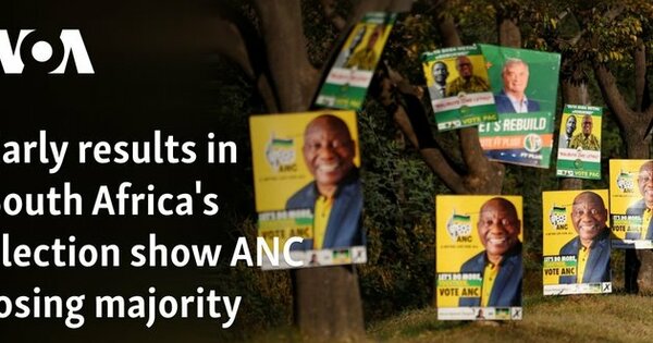 Early results in South Africa's election show ANC losing majority