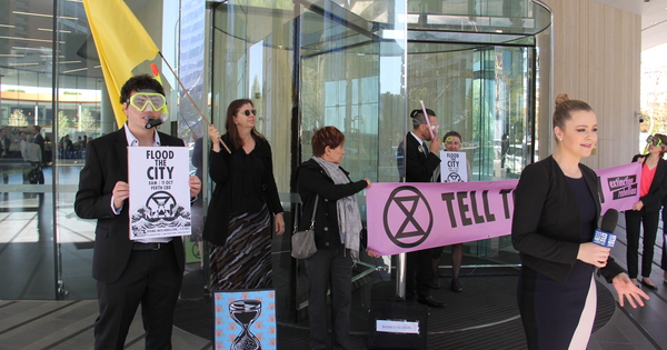 Extinction Rebellion protest Woodside