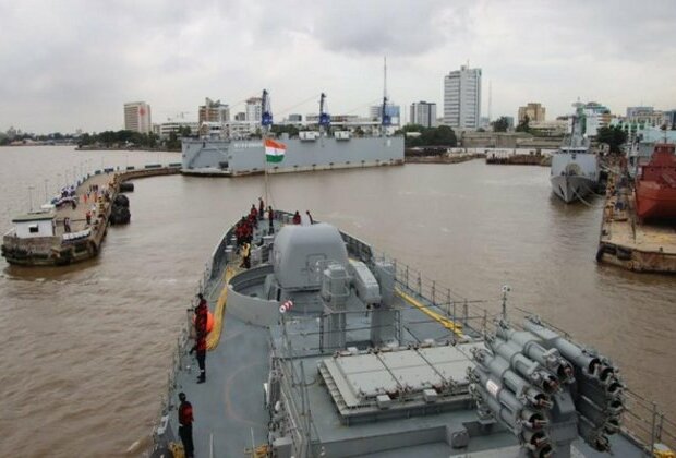 Indian warship INS Tarkash arrives at Nigeria's Port Lagos
