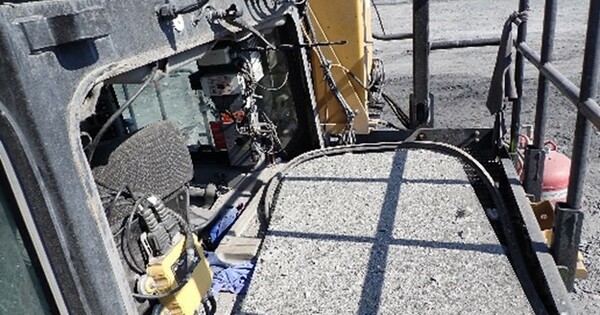 Dozer damaged in blast