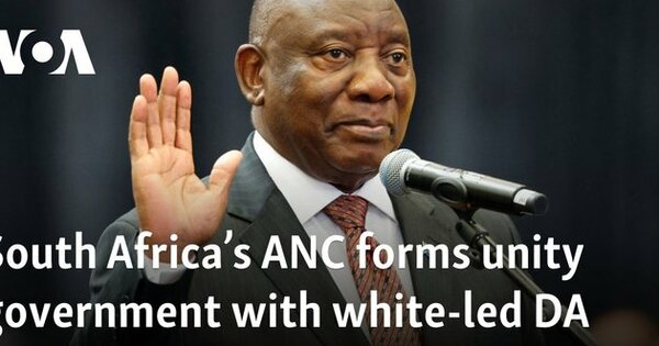 South Africa's ANC forms unity government with white-led DA