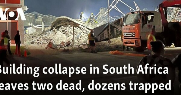 Building collapse in South Africa leaves two dead, dozens trapped
