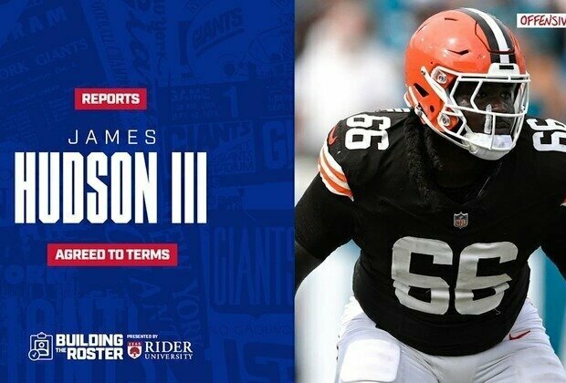 Giants agree to terms with OT James Hudson III