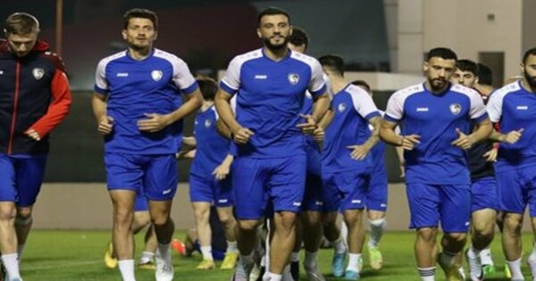 Syrian national football team faces Bahraini team in a friendly match