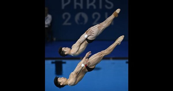 (PARIS2024)In pics: China's Wang/Long win men's synchro 3m springboard ...