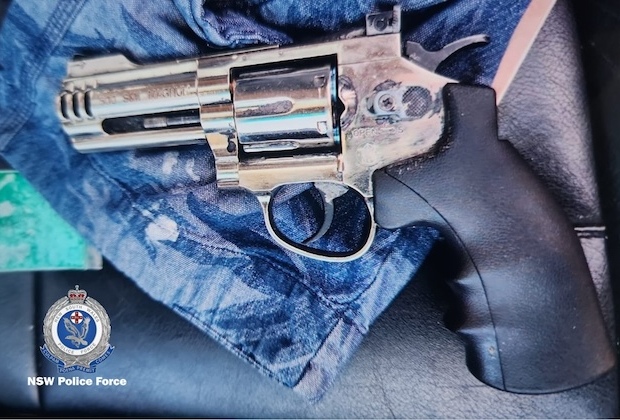Revolver, Spear, and Drugs Found in Car as Wanted Man Arrested in Sydney