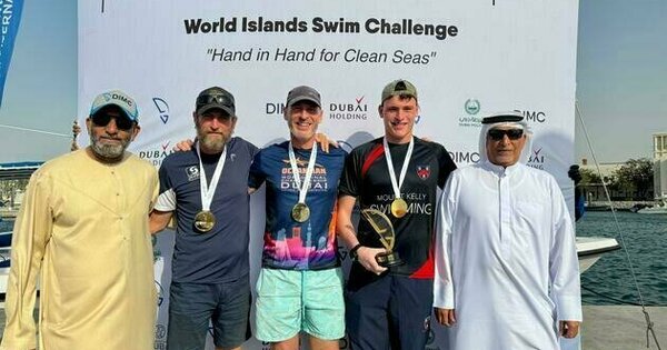 British swimmer Barnaby Ryder successfully swims around 'The World Islands'