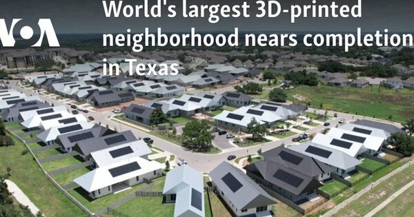 World's largest 3D-printed neighborhood nears completion in Texas
