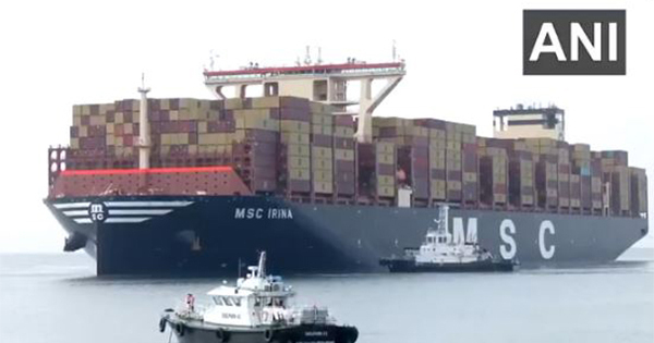 World's largest container ship MSC IRINA arrives at Vizhinjam ...