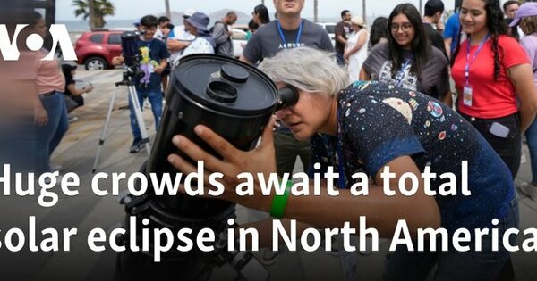 Huge crowds await total solar eclipse in North America