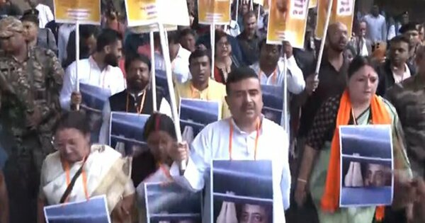 West Bengal: BJP stages protest march to Bangladesh Deputy High ...