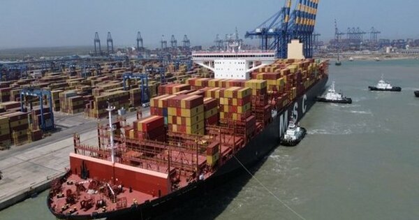 Largest container ship to arrive in India docks at Adani's Mundra Port